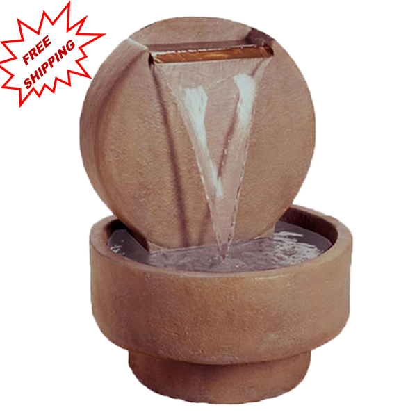 Modern Circular Water Wall Fountain-Contemporary Outdoor Water Feature ...