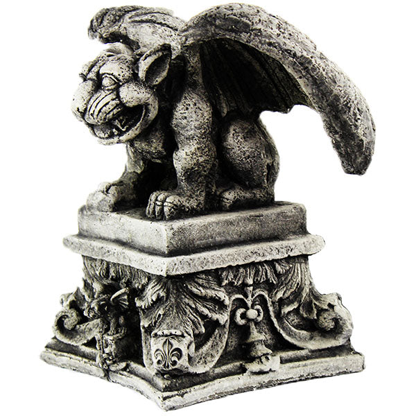 Gargoyle on Pedestal Statue, 13 inches H x 13 inches W, FREE SHIPPING ...